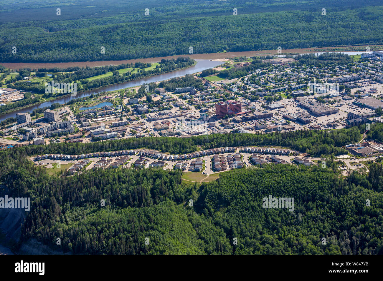 Aerial view of Fort McMurray, Alberta Canada Stock Photo - Alamy