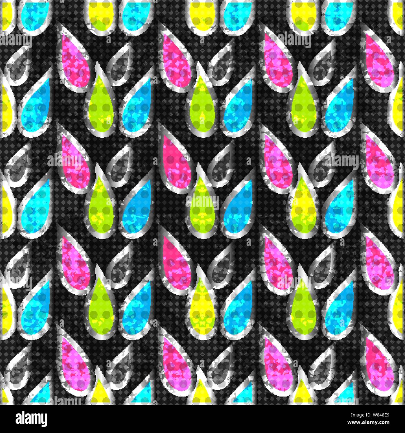 blue black green and pink drops. abstract geometric background. vector ...