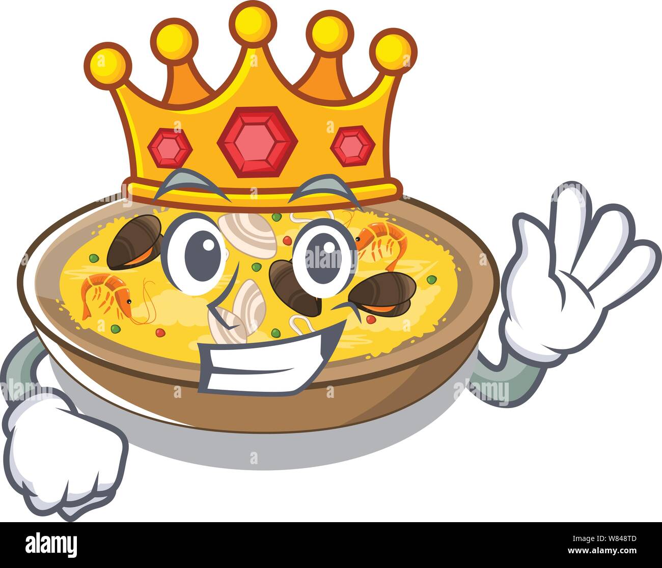 King spanish paella isolated in the character Stock Vector Image & Art ...