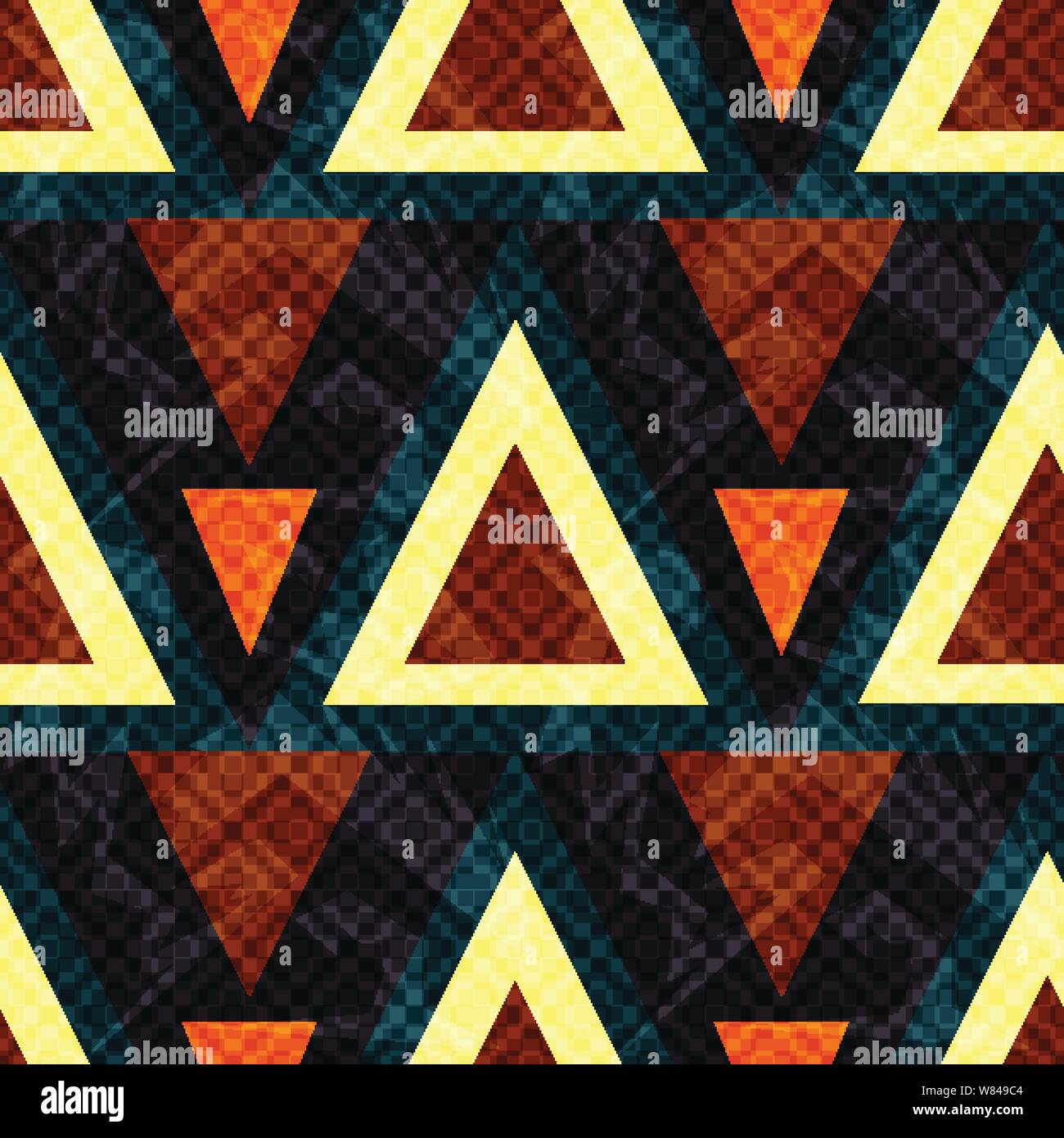 colored polygons in a retro style. Seamless geometric pattern. vector ...