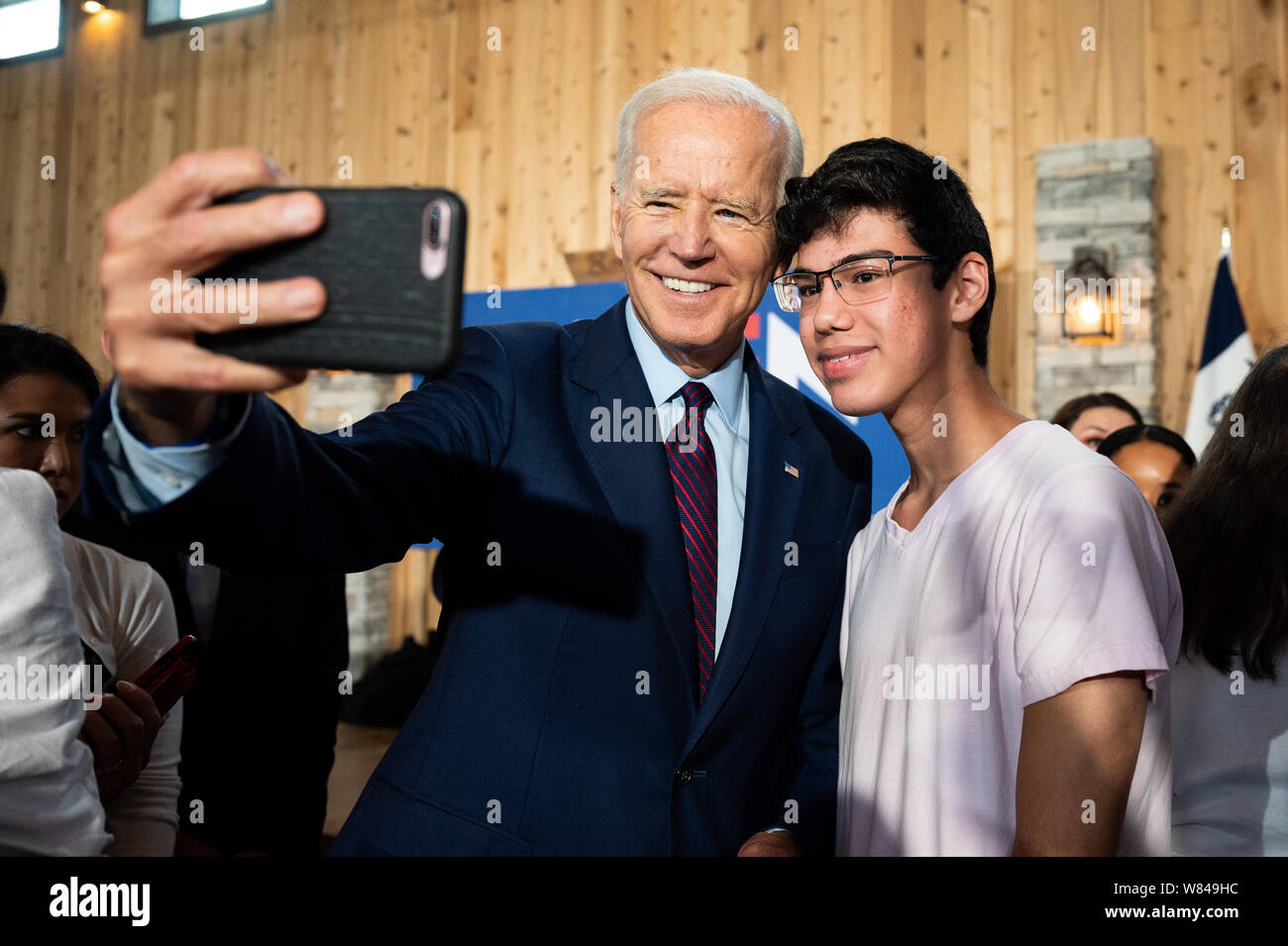 Former Vice President Joe Biden taking a selfie with attendees at his ...