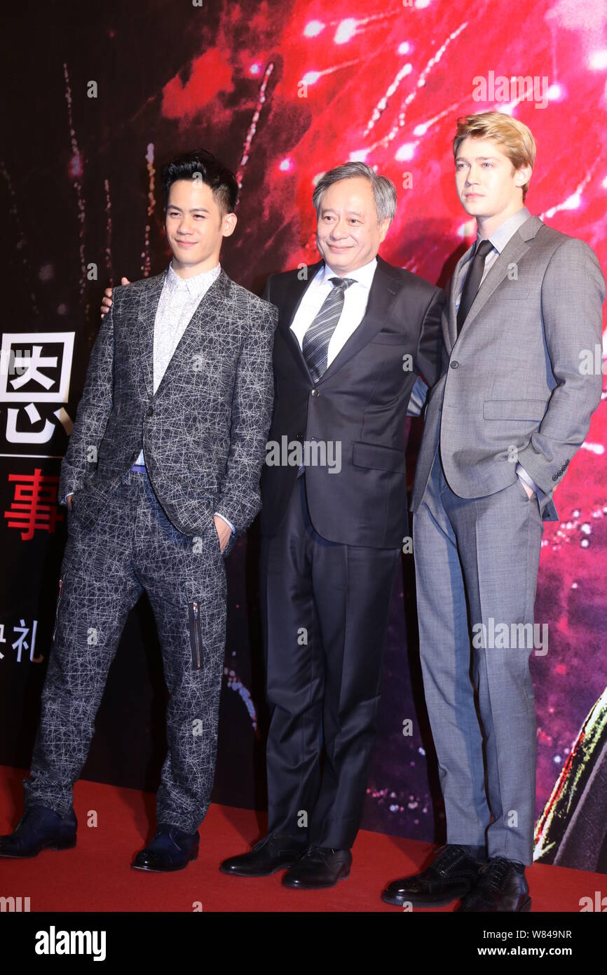 (From left) Taiwanese-American actor Mason Lee, the son of Taiwanese ...