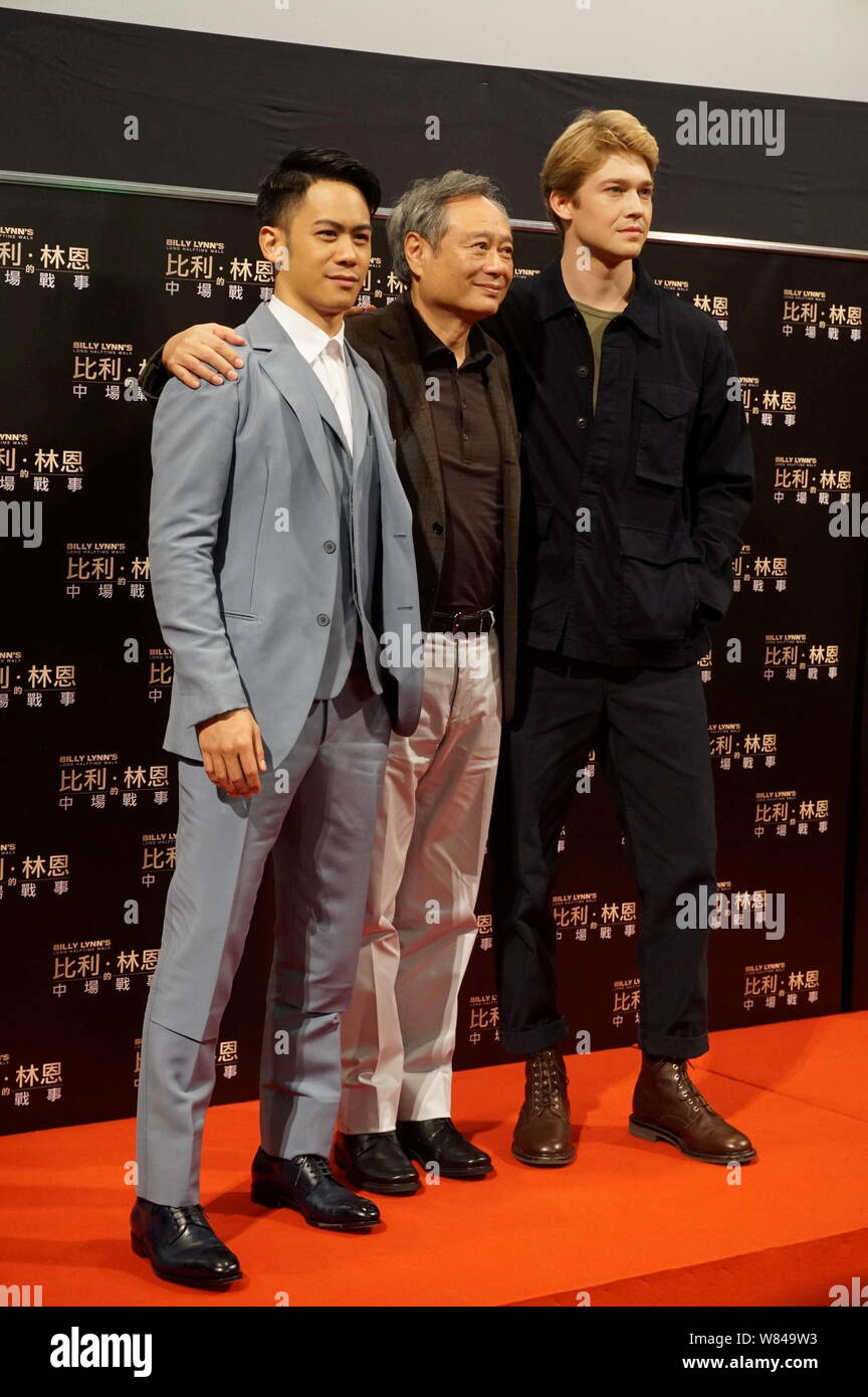 (From left) Taiwanese-American actor Mason Lee, the son of Taiwanese ...