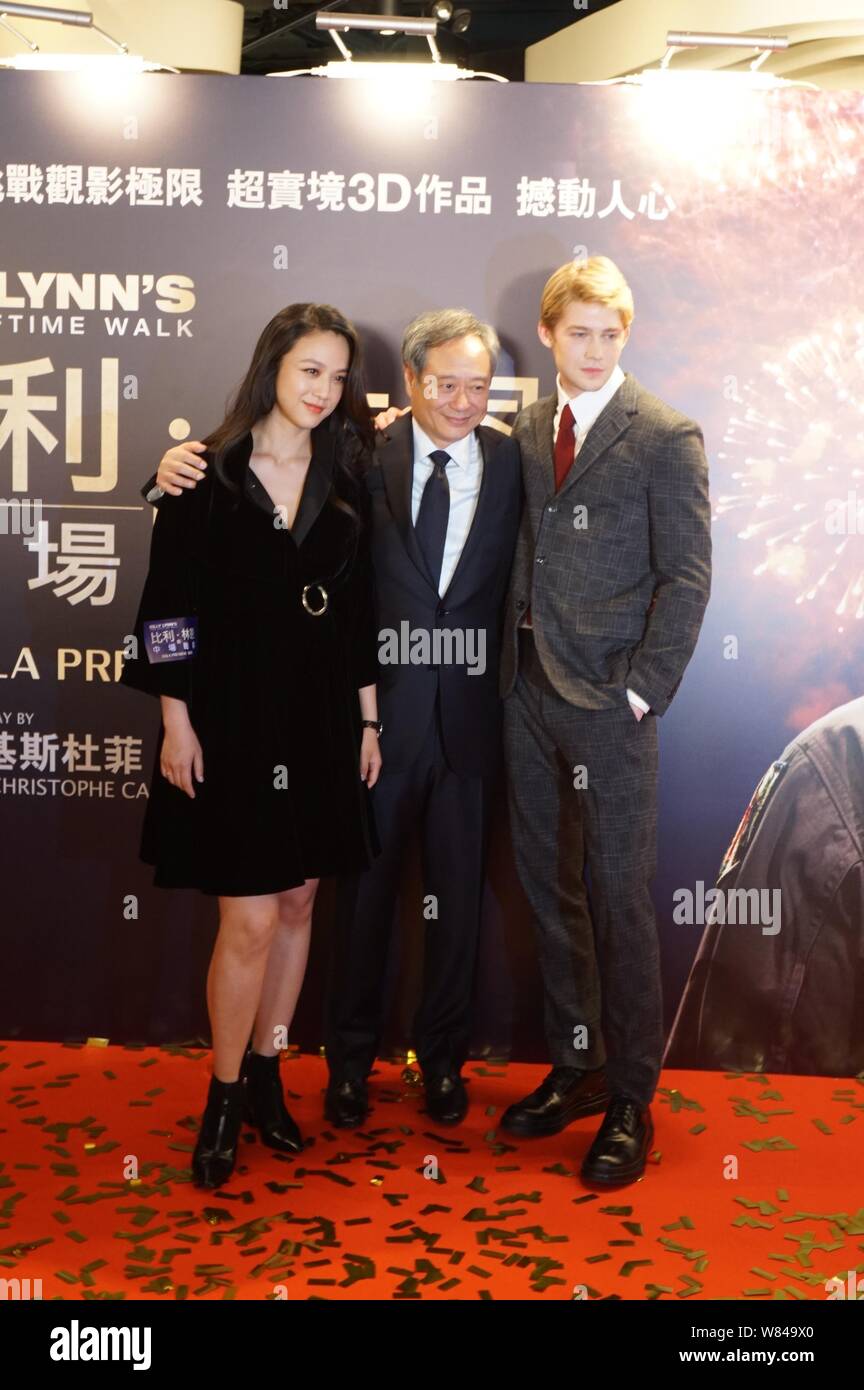 (From left) Chinese actress Tang Wei, Taiwanese director Ang Lee and ...