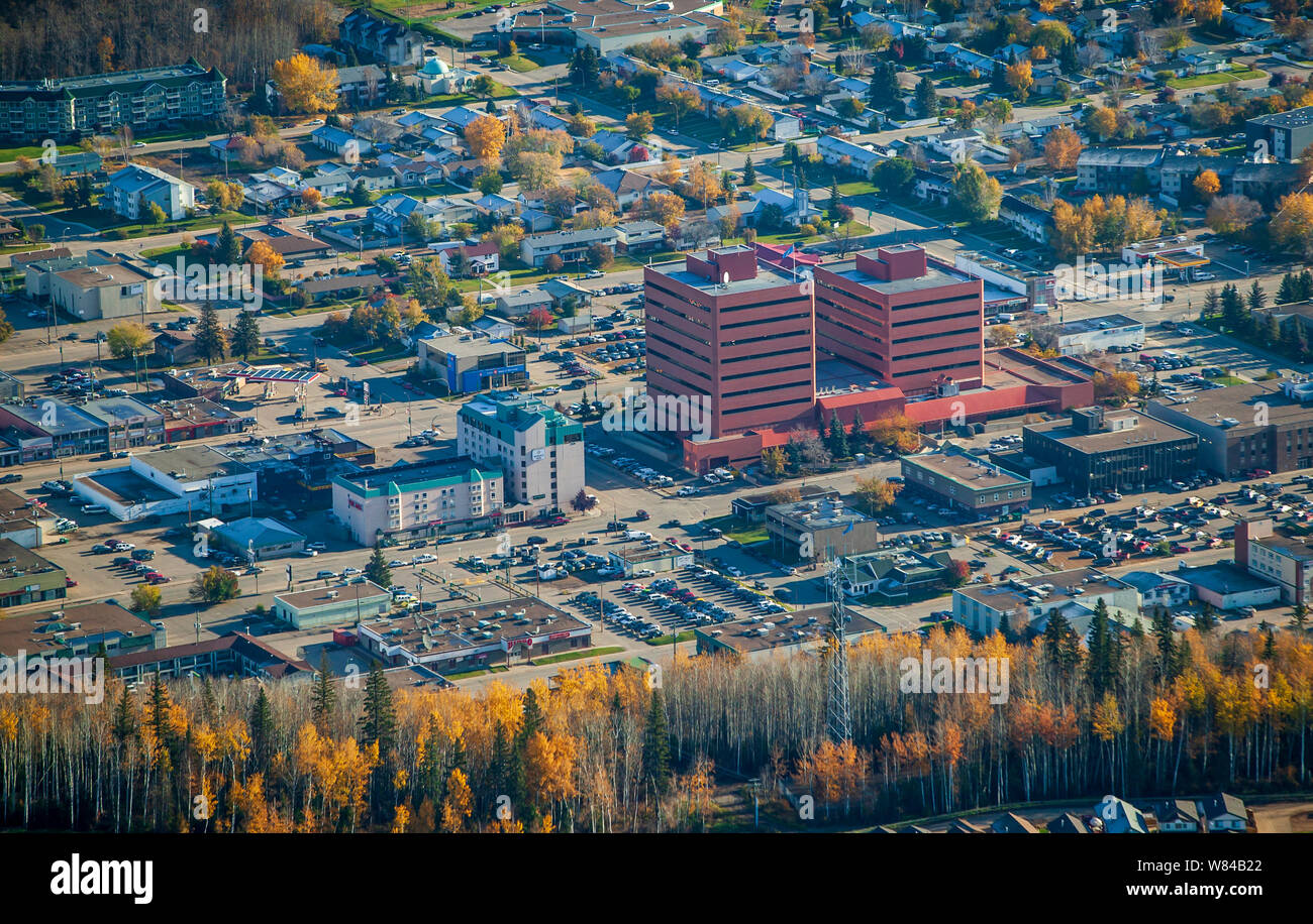 Aerial view of Fort McMurray, Alberta Canada featuring the Provincial ...