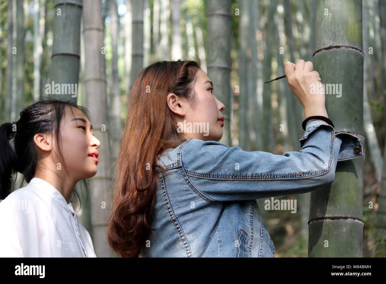 Graffiti on bamboo hi-res stock photography and images - Alamy