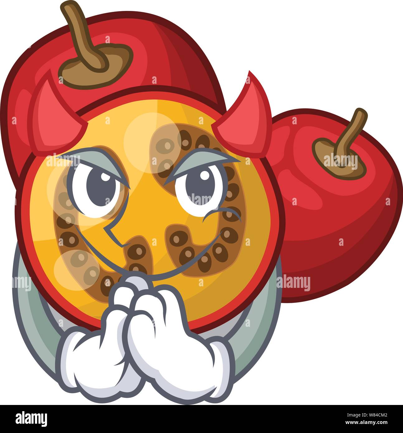 Devil tamarillo fruit in the character basket Stock Vector Image & Art ...