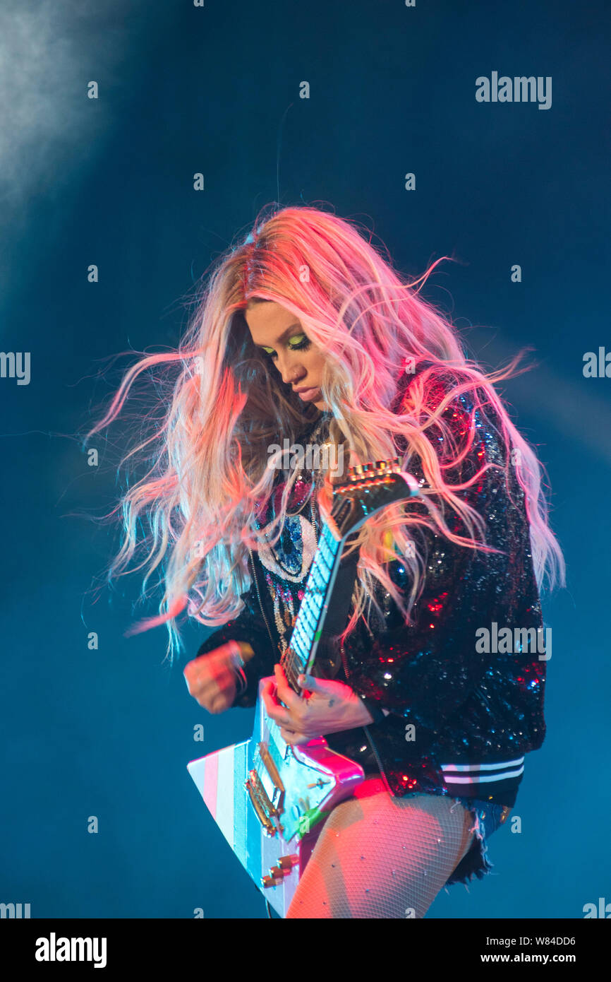 American singer Kesha Rose Sebert performs at her concert in Shanghai ...
