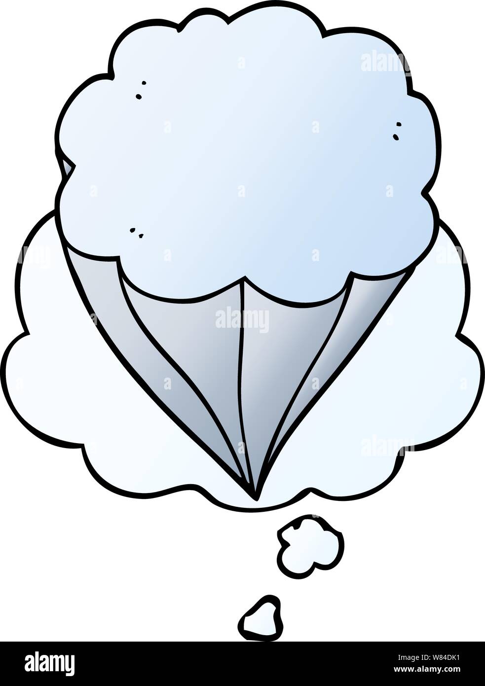 cartoon cloud symbol with thought bubble in smooth gradient style Stock ...