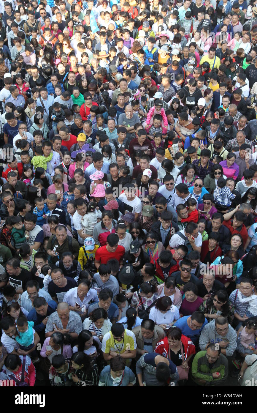 Tourists crowd the Huangcheng Xiangfu, the manor of Emperor Kangxi of ...