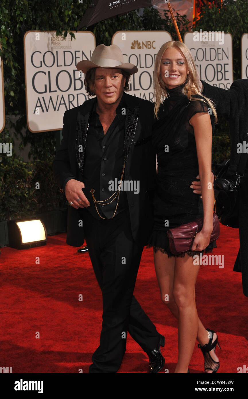 LOS ANGELES, CA. January 17, 2010: Mickey Rourke & date at the 67th ...