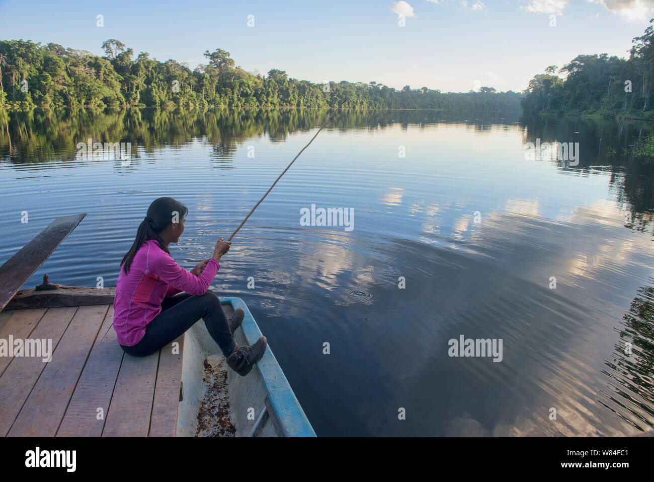 Fishing for yellow-bellied piranha on Lake Tres Chimbadas, Tambopata ...