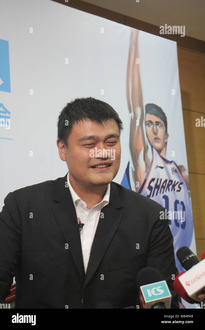Former NBA basketball player Yao Ming attends a ceremony for Shanghai ...