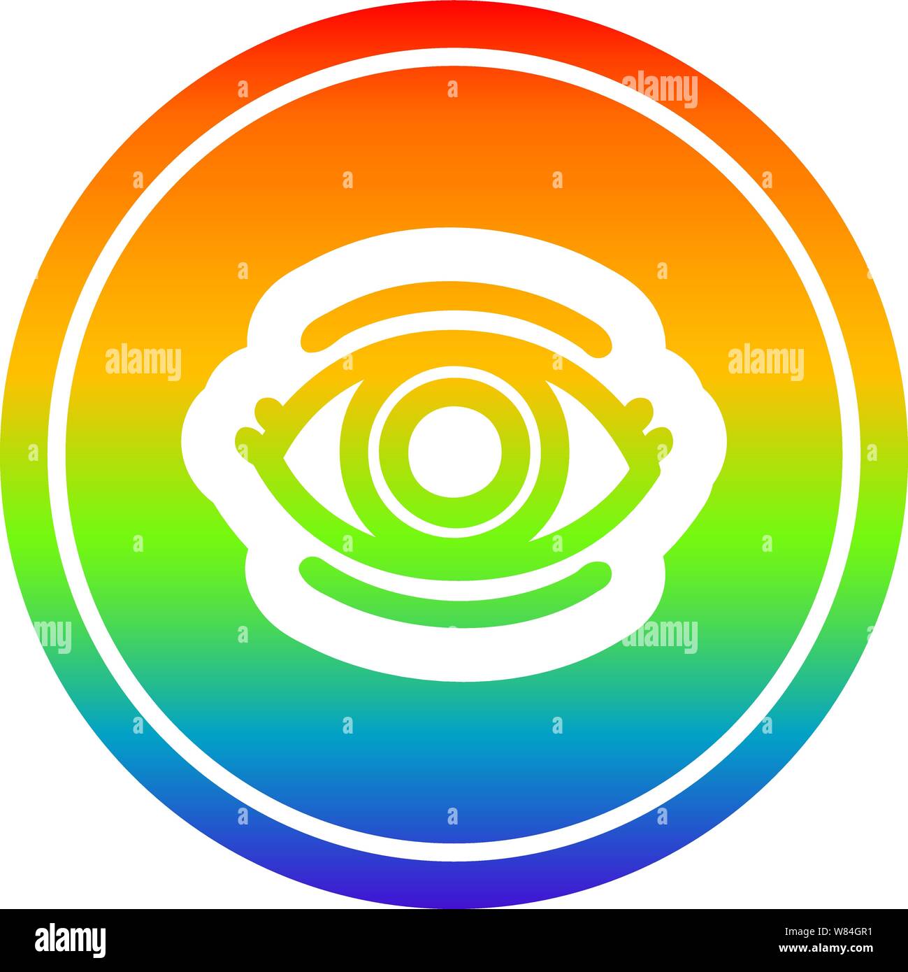 staring eye circular icon with rainbow gradient finish Stock Vector ...
