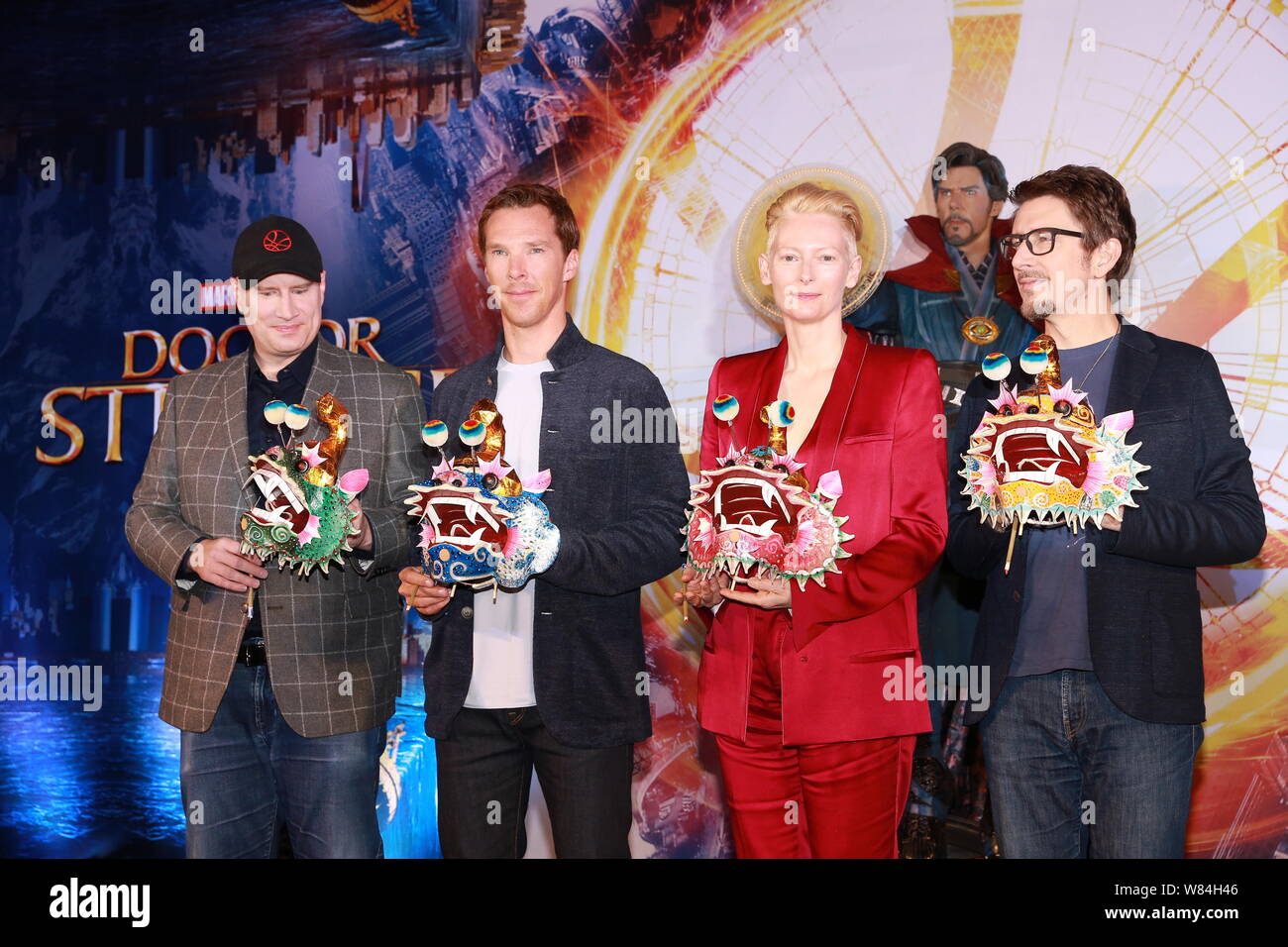 (From right) American film director Scott Derrickson, British actress ...