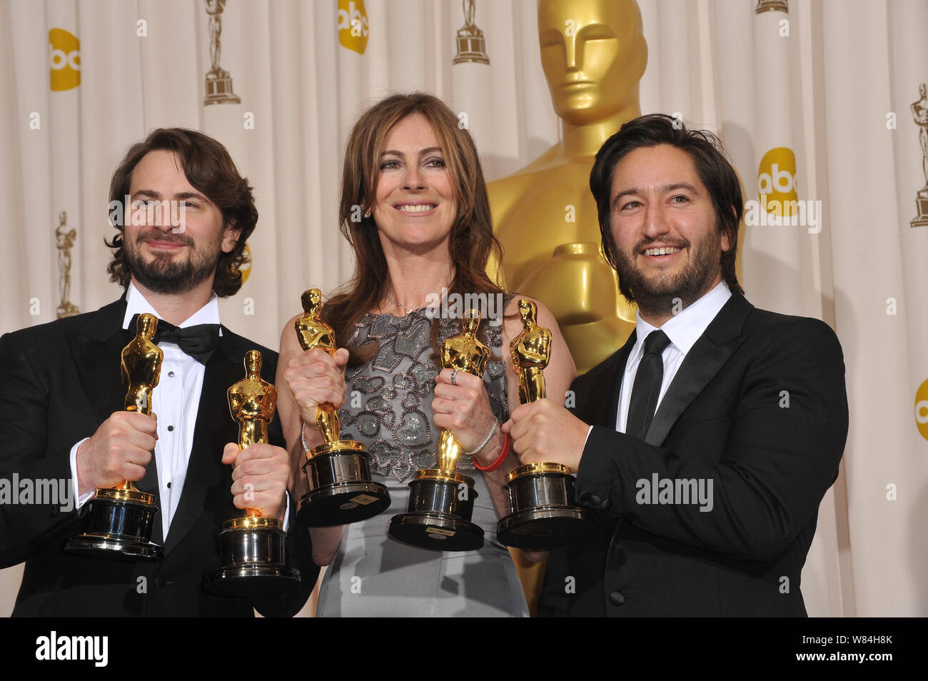 LOS ANGELES, CA. March 07, 2010: Mark Boal & Kathryn Bigelow & Greg ...