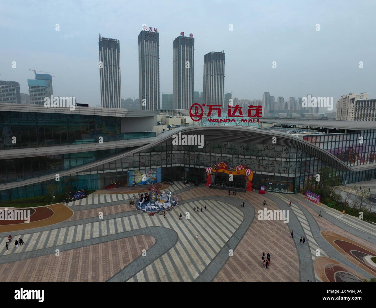 Aerial view of the Wanda Mall at the Hefei Wanda Cultural Tourism City ...