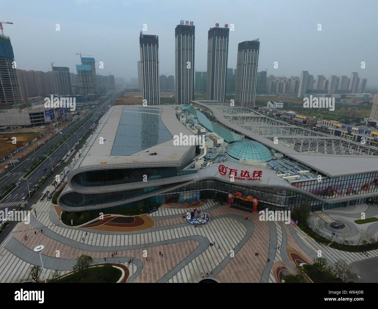 Aerial view of the Wanda Mall at the Hefei Wanda Cultural Tourism City ...