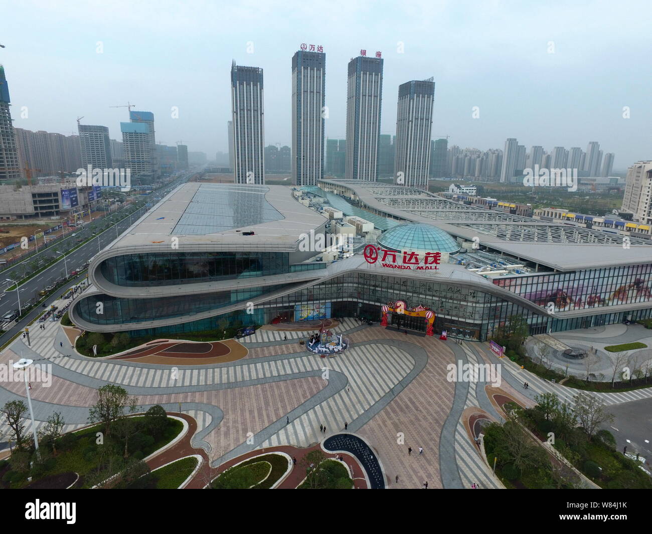 Aerial view of the Wanda Mall at the Hefei Wanda Cultural Tourism City ...