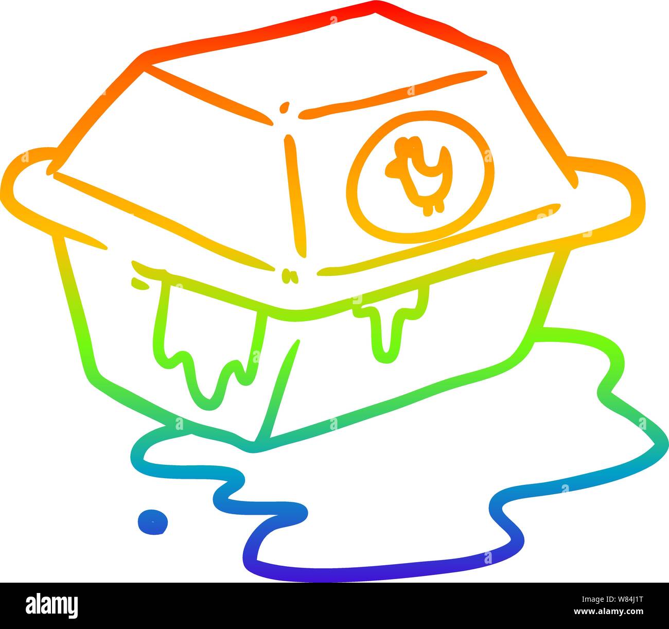 rainbow gradient line drawing of a take out fried chicken Stock Vector ...