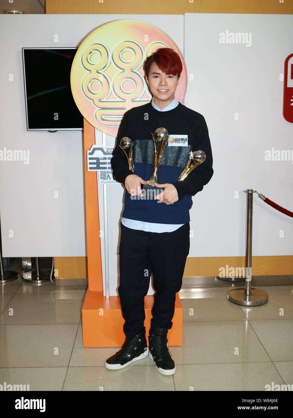 Hong Kong-based Chinese singer Hins Cheung King-hin poses with his ...