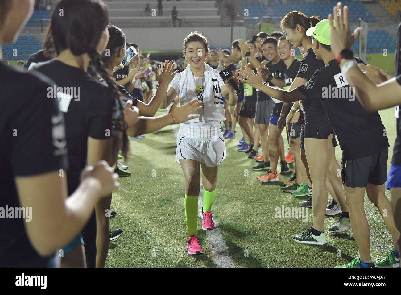 Singer and actress Selina Jen Chia-hsuan, center, of Taiwanese girl ...