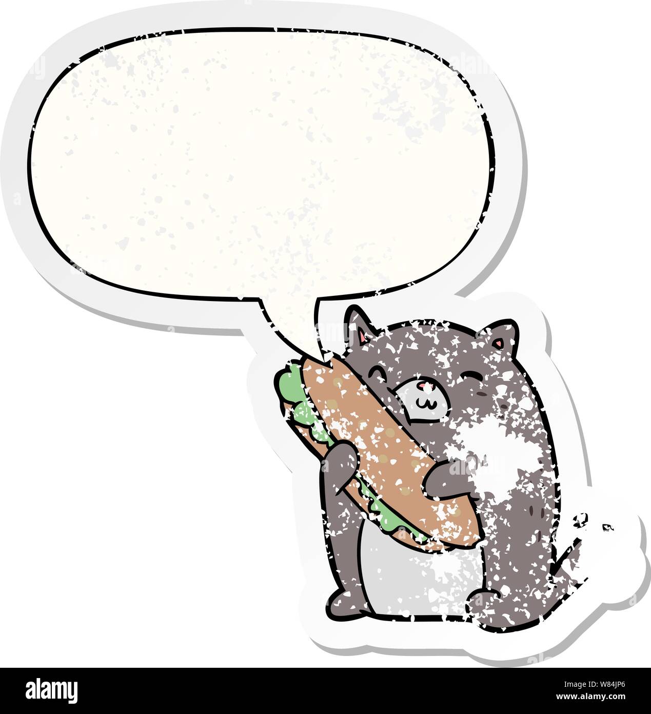 cartoon cat loving the amazing sandwich he's just made for lunch with ...