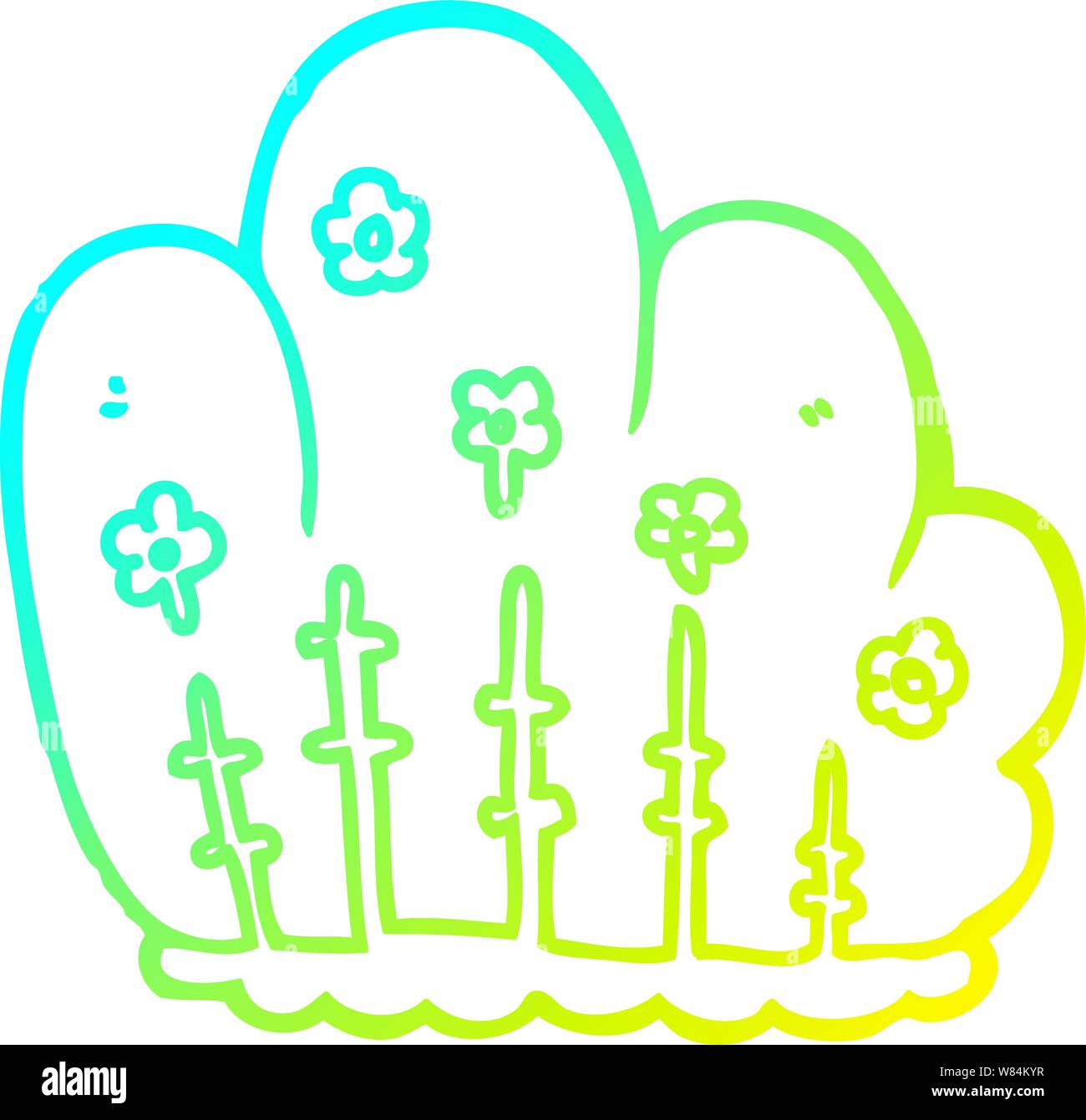 cold gradient line drawing of a cartoon hedge Stock Vector Image & Art ...