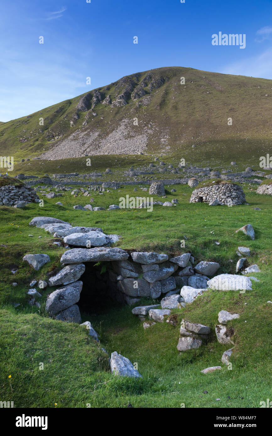 Souterrain entrance on on Hirta, St Kilda archipelago, Great Britain ...
