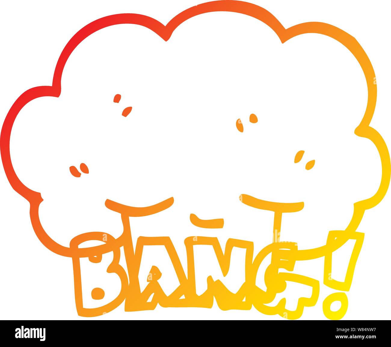 warm gradient line drawing of a cartoon explosion bang Stock Vector ...