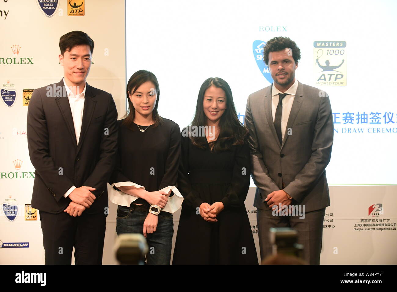(From left) Retired Chinese hurdling star Liu Xiang, Chinese diving ...