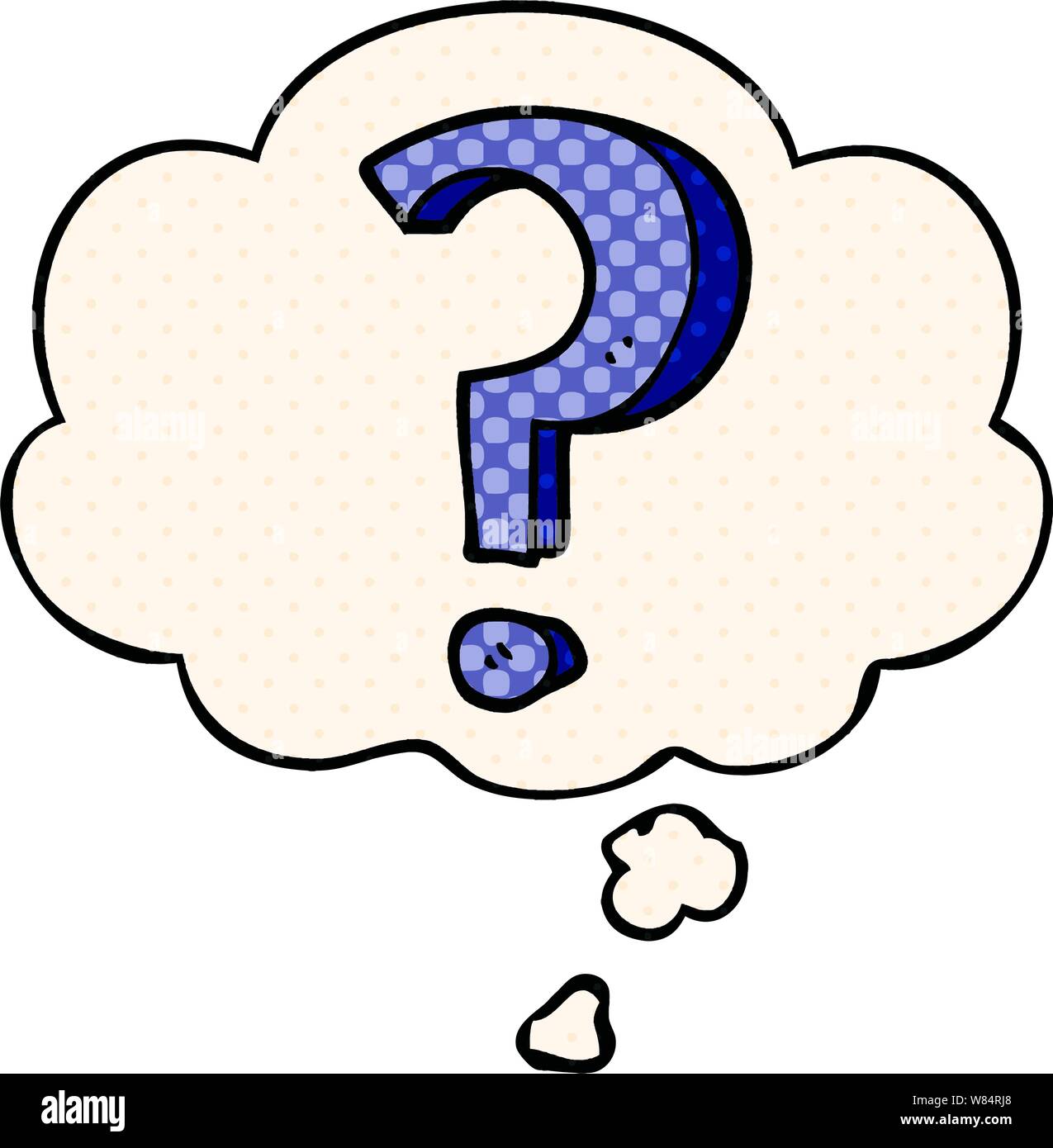 cartoon question mark with thought bubble in comic book style Stock ...