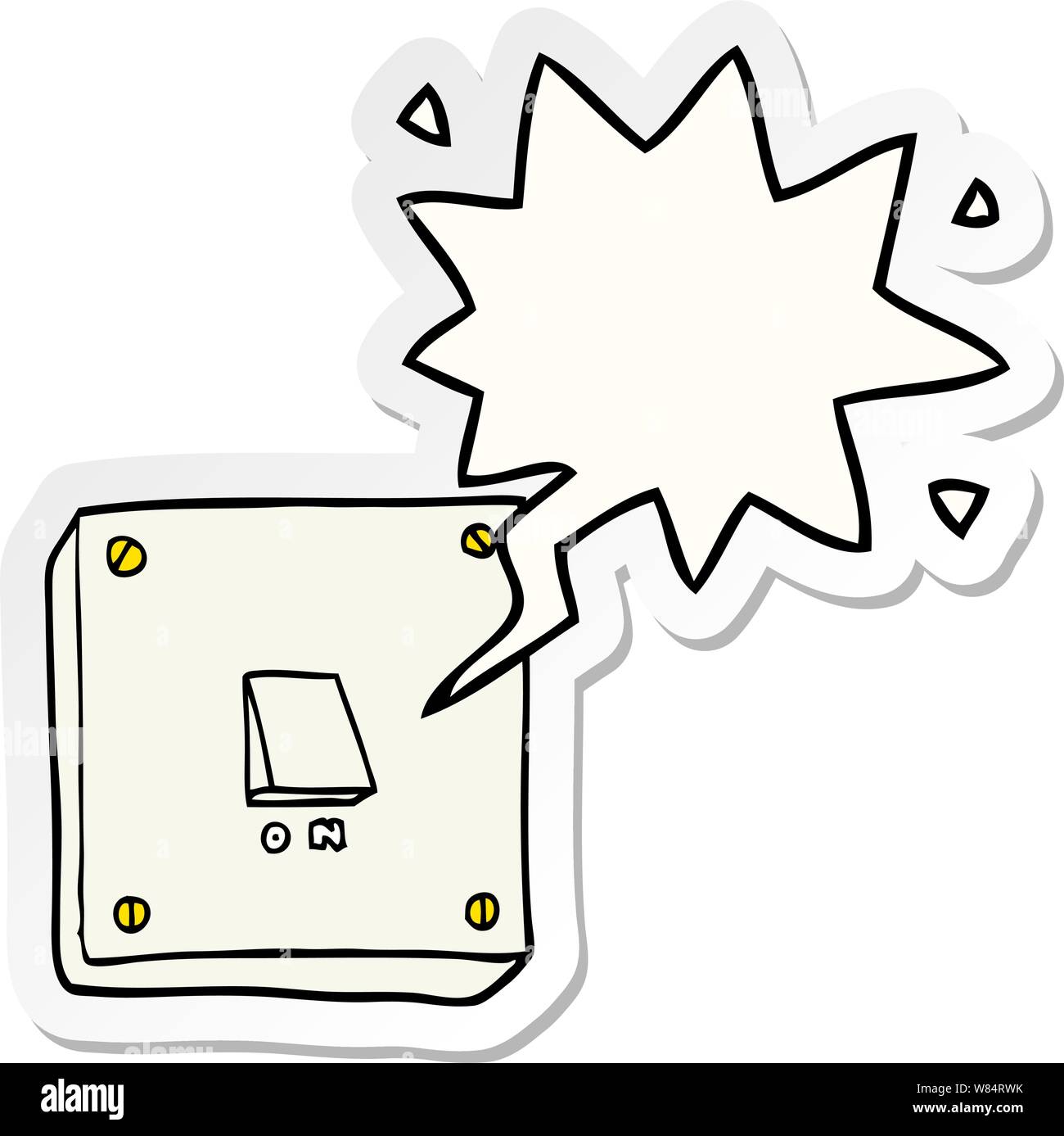 Freehand retro cartoon light switch Stock Vector Images - Alamy