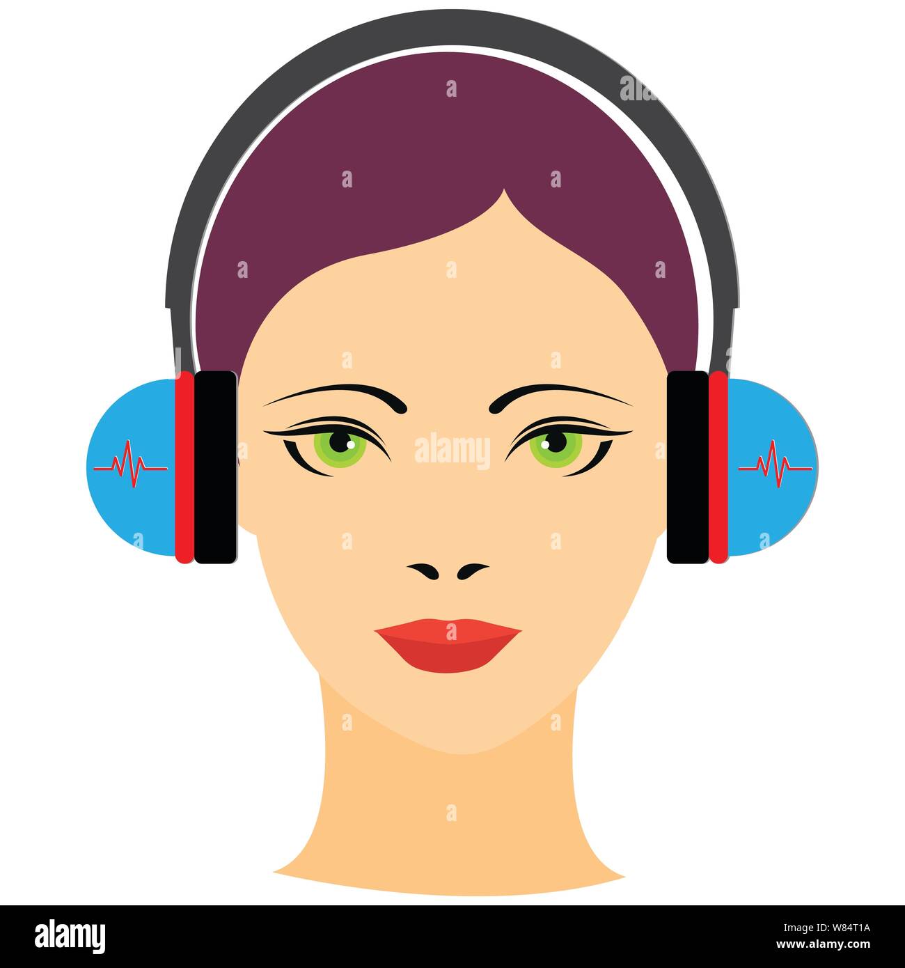 Earphones woman Stock Vector Images - Alamy
