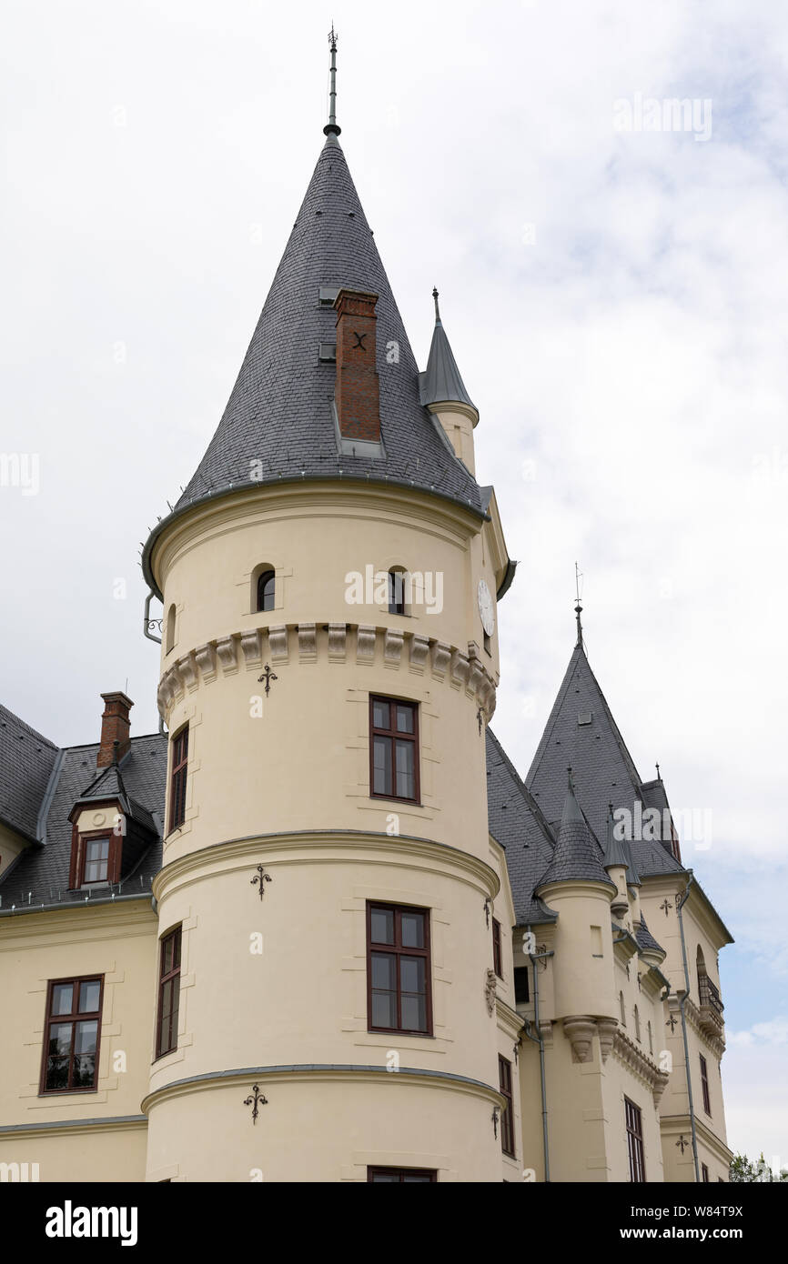 Beautiful renovated Andrassy Castle In Tiszadob, Hungary Stock Photo ...