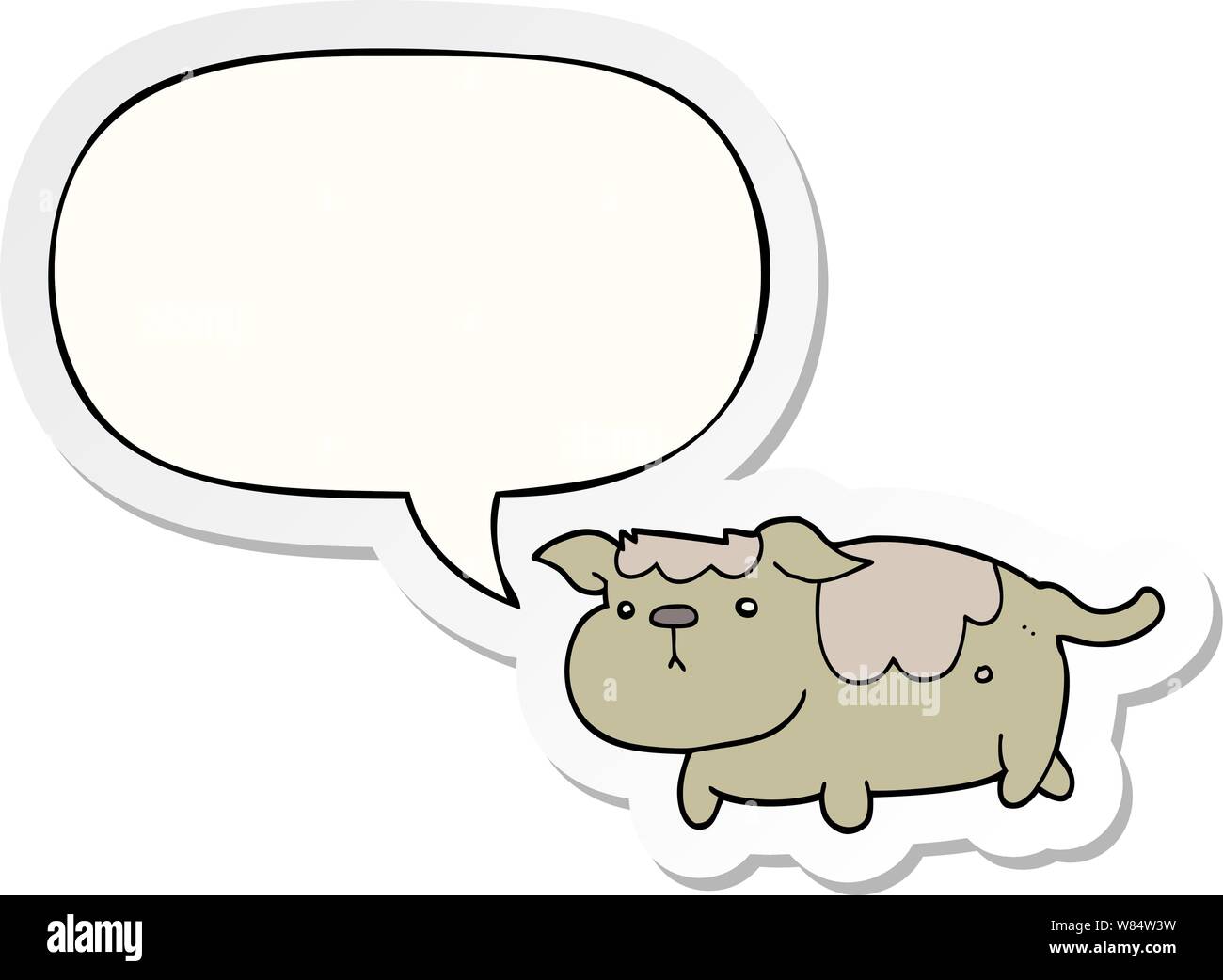 cartoon dog with speech bubble sticker Stock Vector Image & Art - Alamy