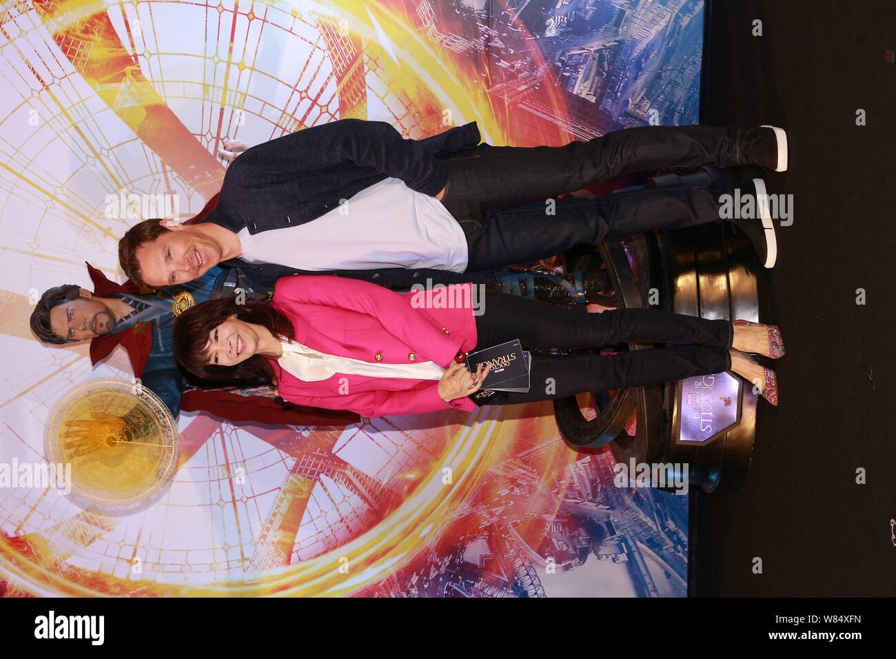 English actor Benedict Cumberbatch, right, and Hong Kong actress Carol ...