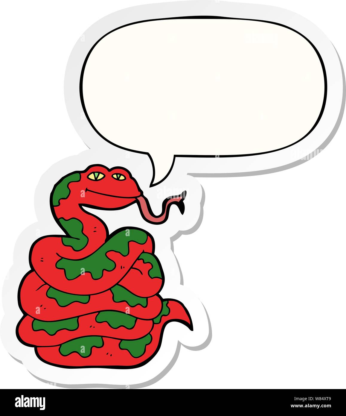 cartoon snake with speech bubble sticker Stock Vector Image & Art - Alamy