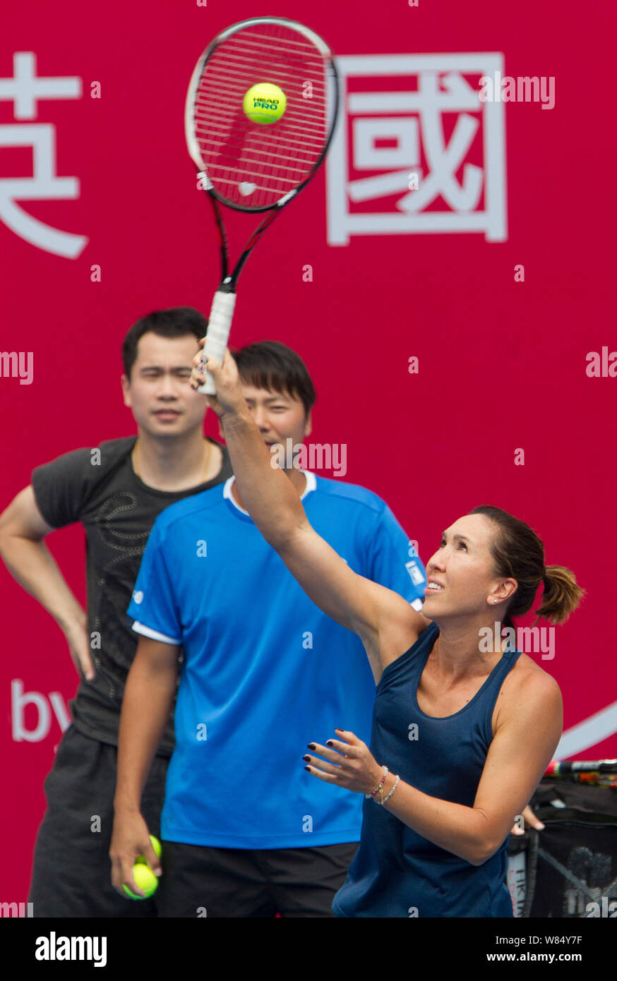 Jelena Jankovic of Serbia takes part in the "Can Challenge" charity ...
