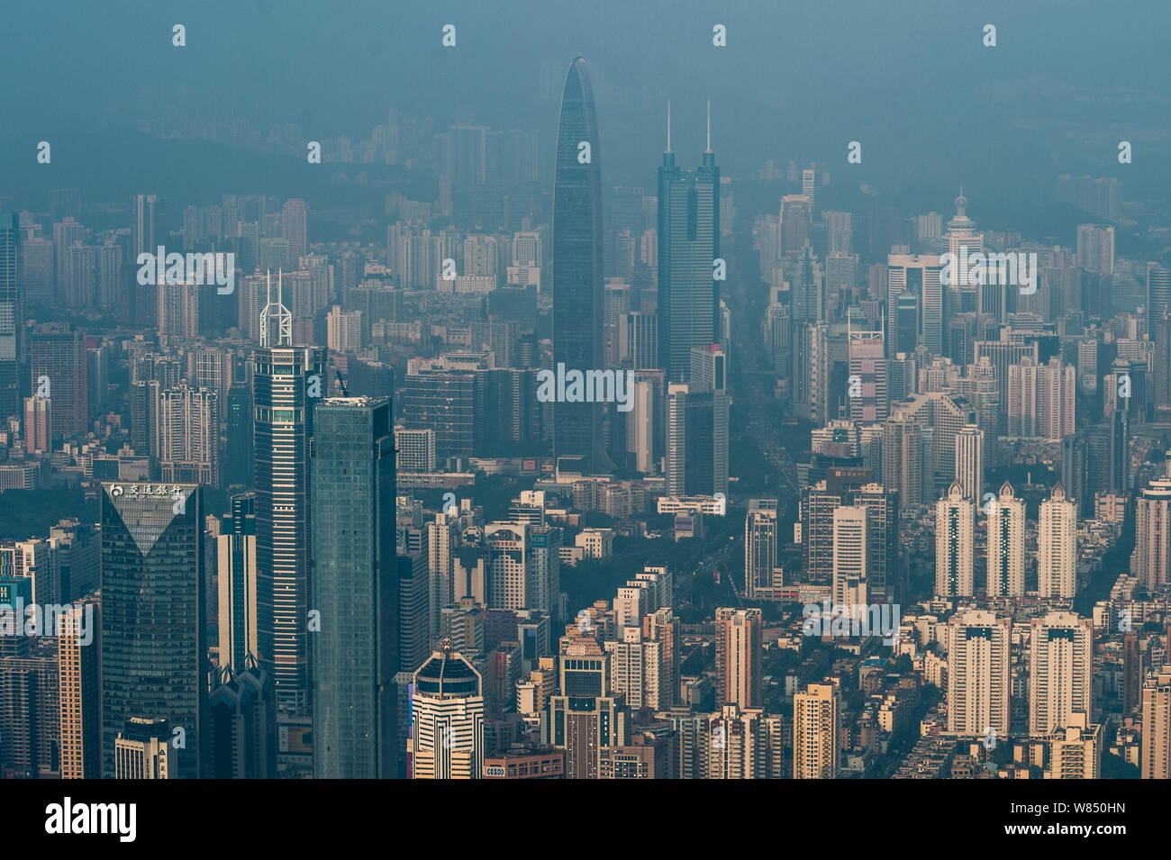 View of the Kingkey 100 Tower, tallest, Shun Hing Square Building ...