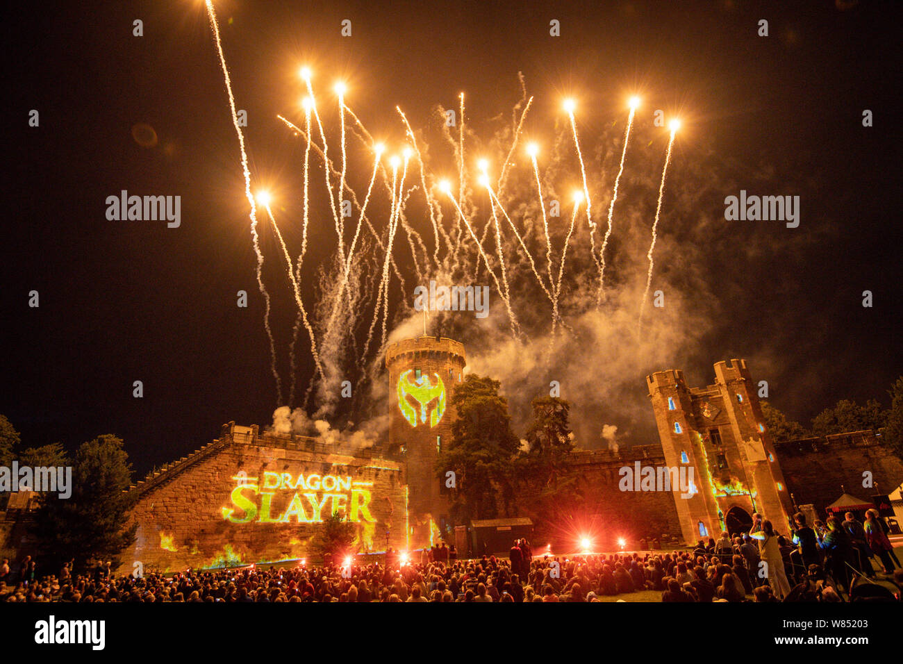 The opening night of Dragon Slayer at Warwick Castle, Warwickshire ...