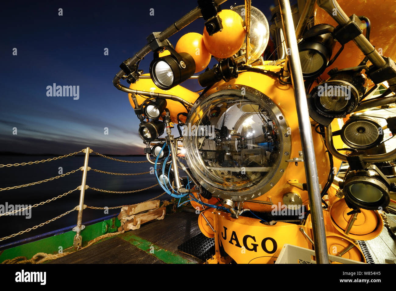 Submersible JAGO on board RV POSEIDON at the Sula Reef in Norway, this ...