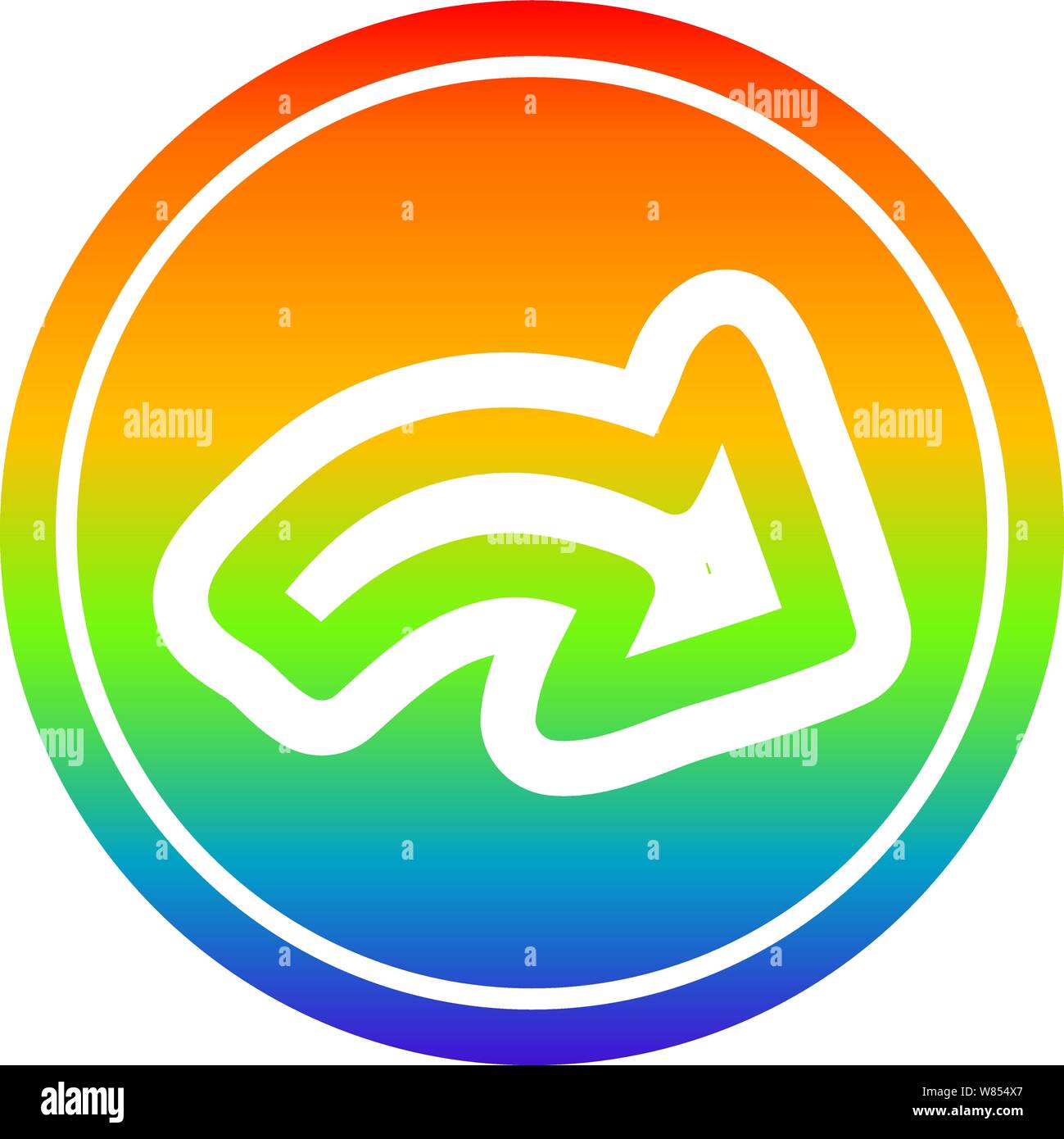 direction arrow circular icon with rainbow gradient finish Stock Vector ...