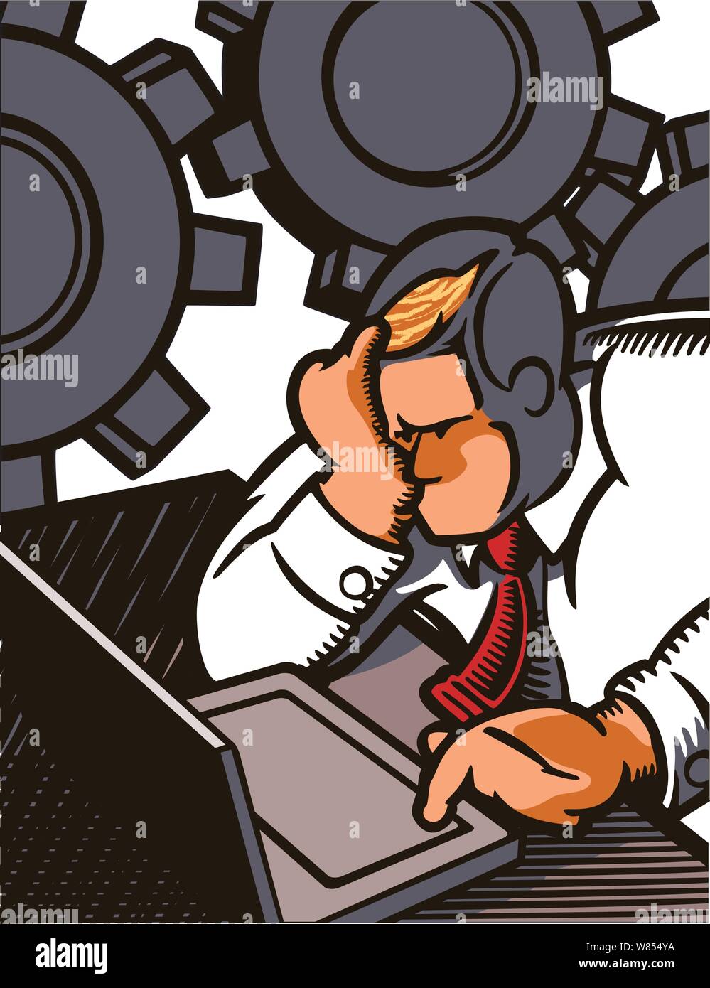 Man office stressed cartoon hi-res stock photography and images - Alamy