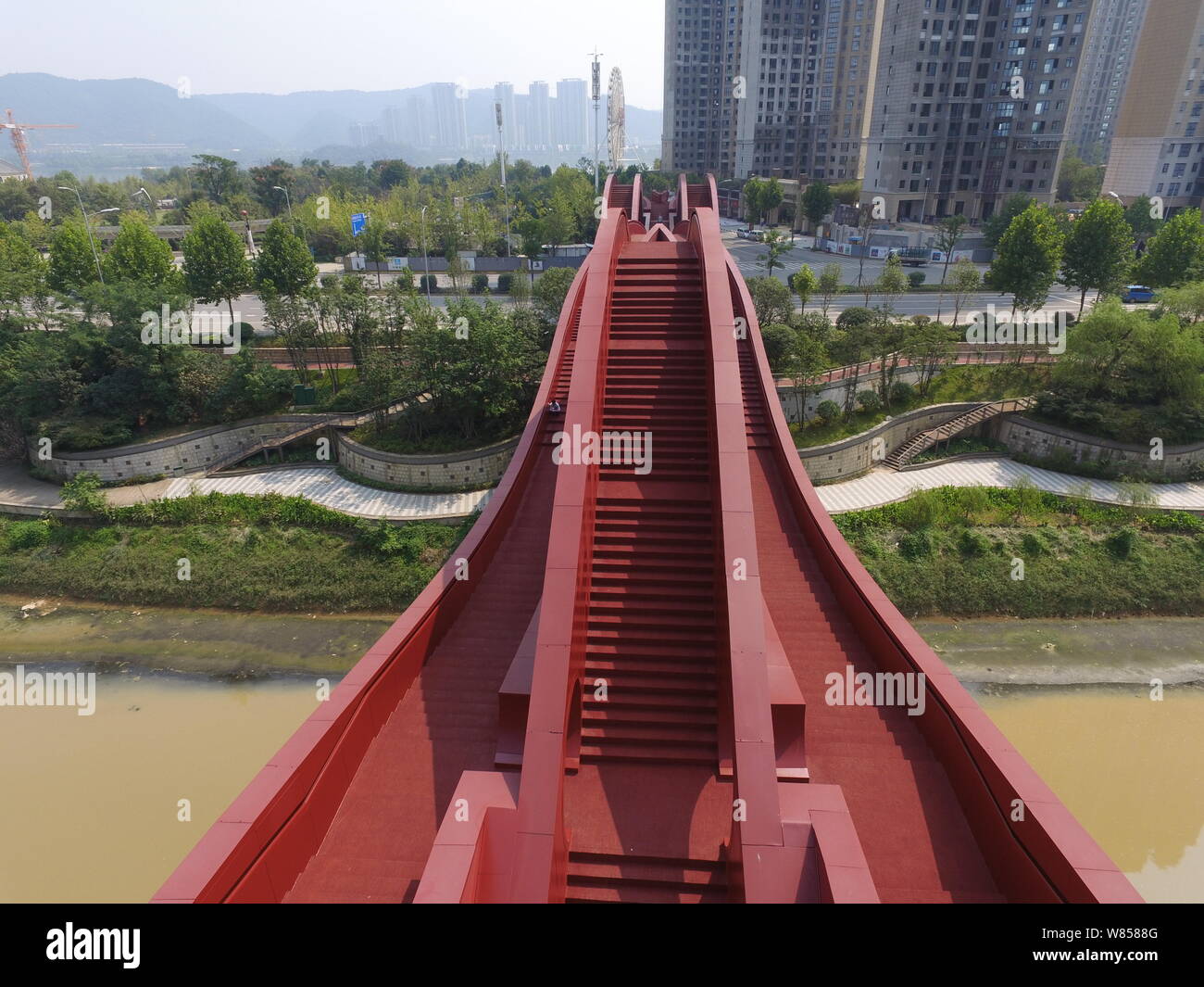View of the Lucky Knot Bridge, a curvaceous walkway dubbed "the sexiest ...