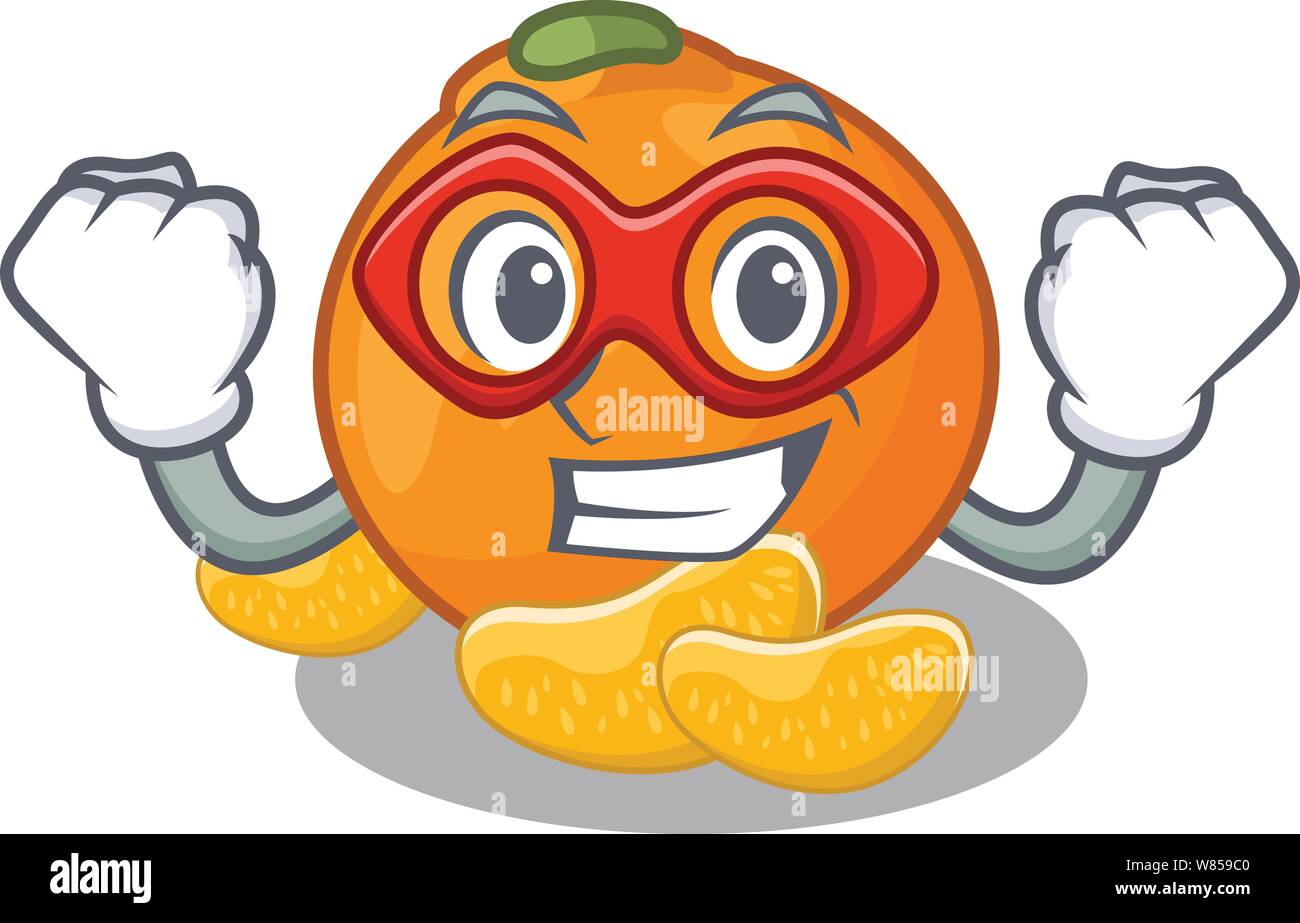 Super hero tangerine is stored in cartoon refrigerator Stock Vector ...