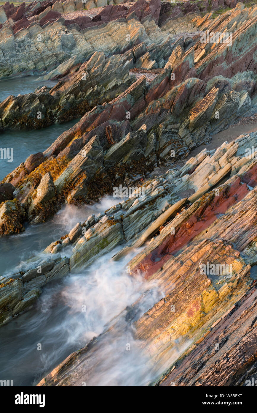 Layers of sedimentary rocks in the Batsfjord formation, Pers-fjord ...