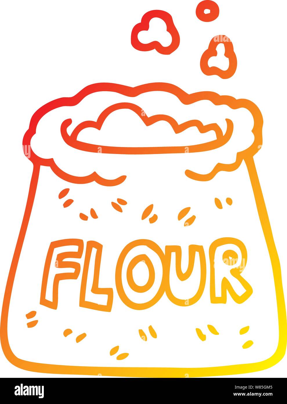 Freehand drawn cartoon bag flour Stock Vector Images - Alamy