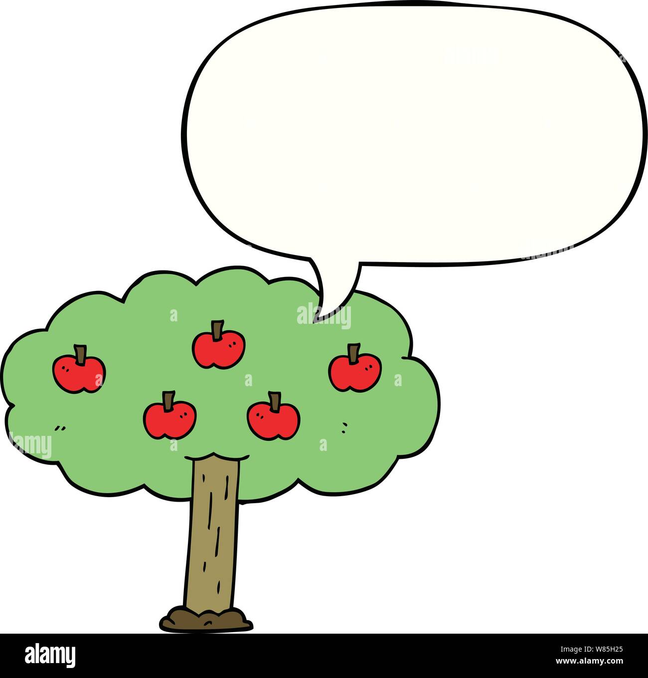 cartoon apple tree with speech bubble Stock Vector Image & Art - Alamy