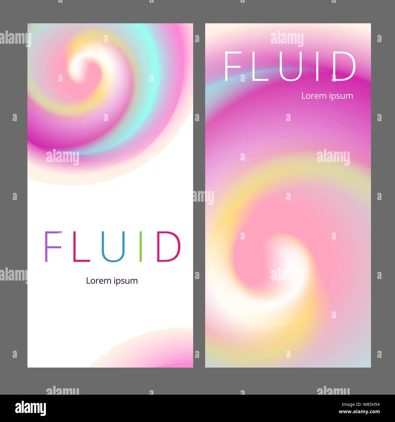 Modern abstract vertical banners set. Cool gradient shapes composition ...
